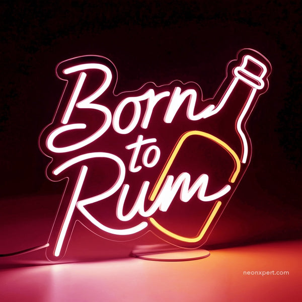 Born To Rum Bar Neon Sign Wall Decor | Unique Drinking Gift Rum Decor ...