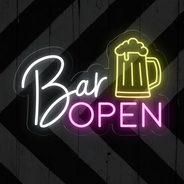 Bar Open LED Neon Sign for Home Bar | Light-Up Sign - NeonXpert