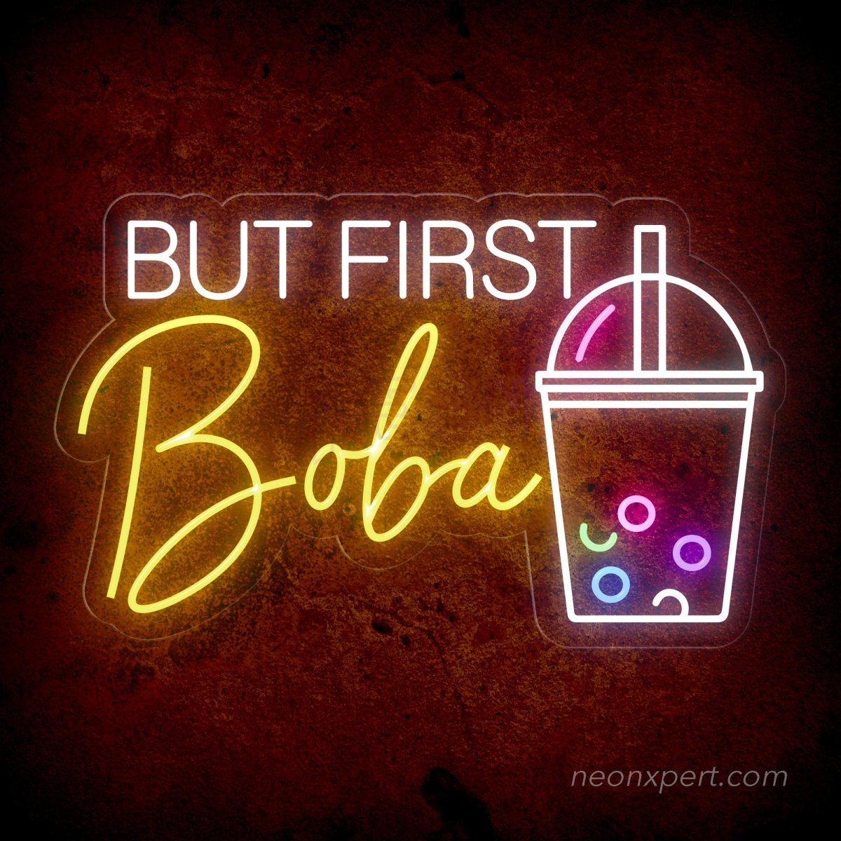 But First Boba LED Sign: Illuminating Boba Bliss for Tea Enthusiasts ...