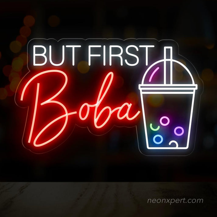 But First Boba LED Sign: Illuminating Boba Bliss for Tea Enthusiasts ...