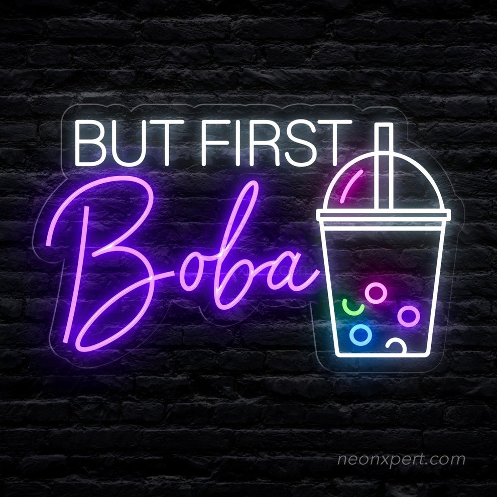 But First Boba LED Sign: Illuminating Boba Bliss for Tea Enthusiasts ...