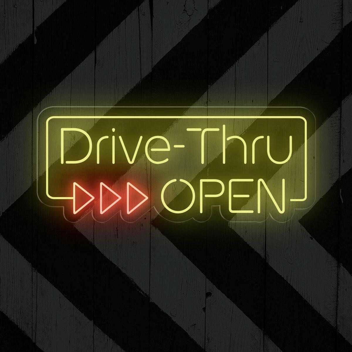 Drive Thru Open Neon Sign | LED Business Signage - NeonXpert