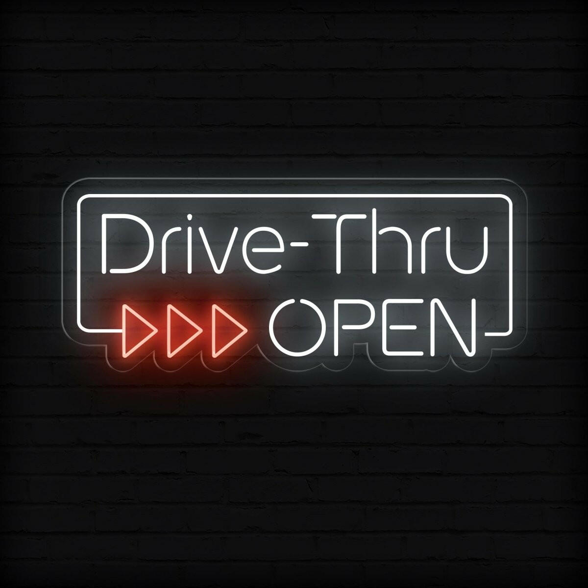Drive Thru Open Neon Sign | LED Business Signage - NeonXpert