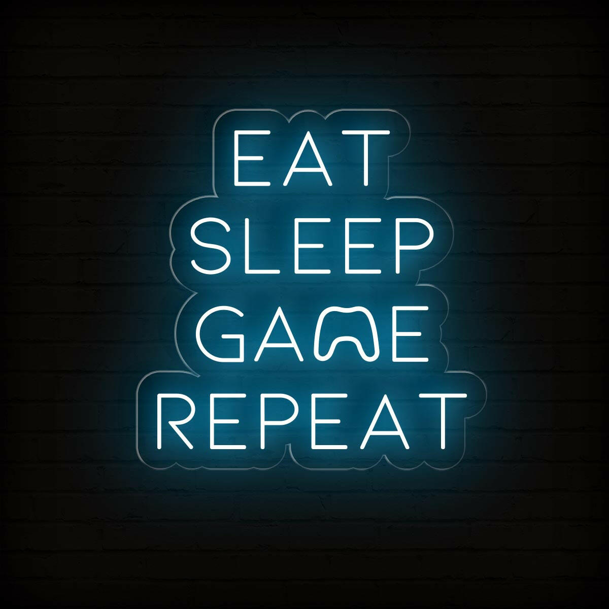 Eat Sleep Game Repeat Neon Sign - Essential Game Room Decor - NeonXpert