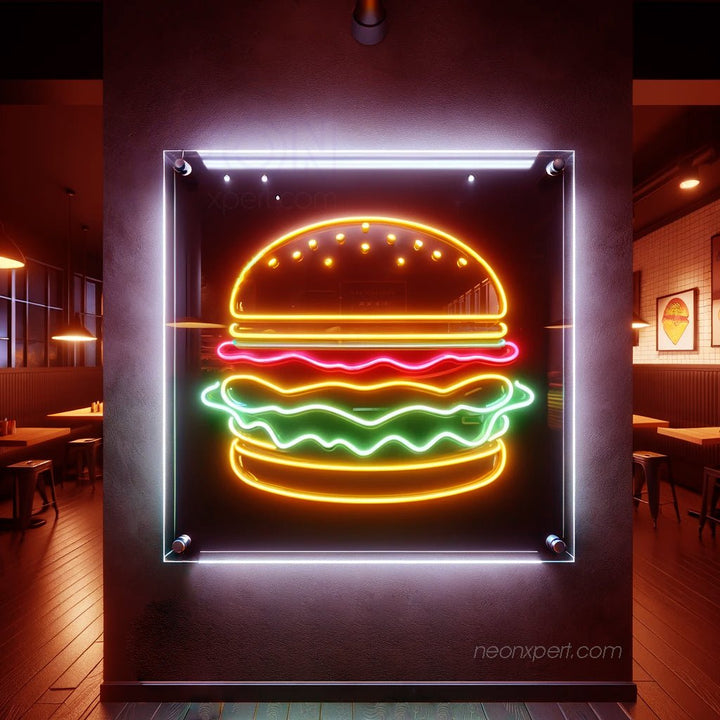 Astronaut Hamburger LED Neon Sign - NeonXpert