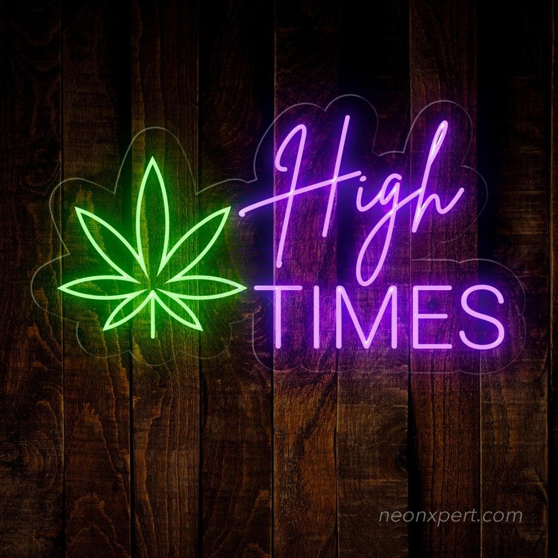 High Times Neon Sign - Laid-Back LED Decor for Relaxation Spaces ...