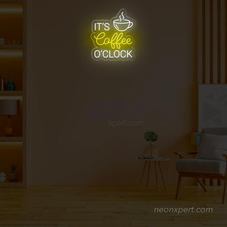 It's Coffee O'clock Neon Sign - Time for a coffee glow – NeonXpert