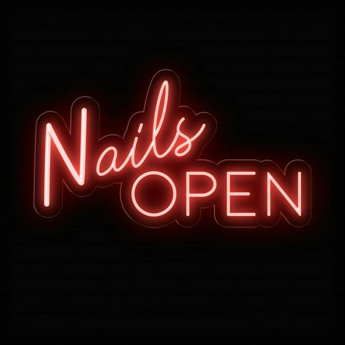 Nails Open Neon Sign | Salon Entrance Led Light Decor - NeonXpert