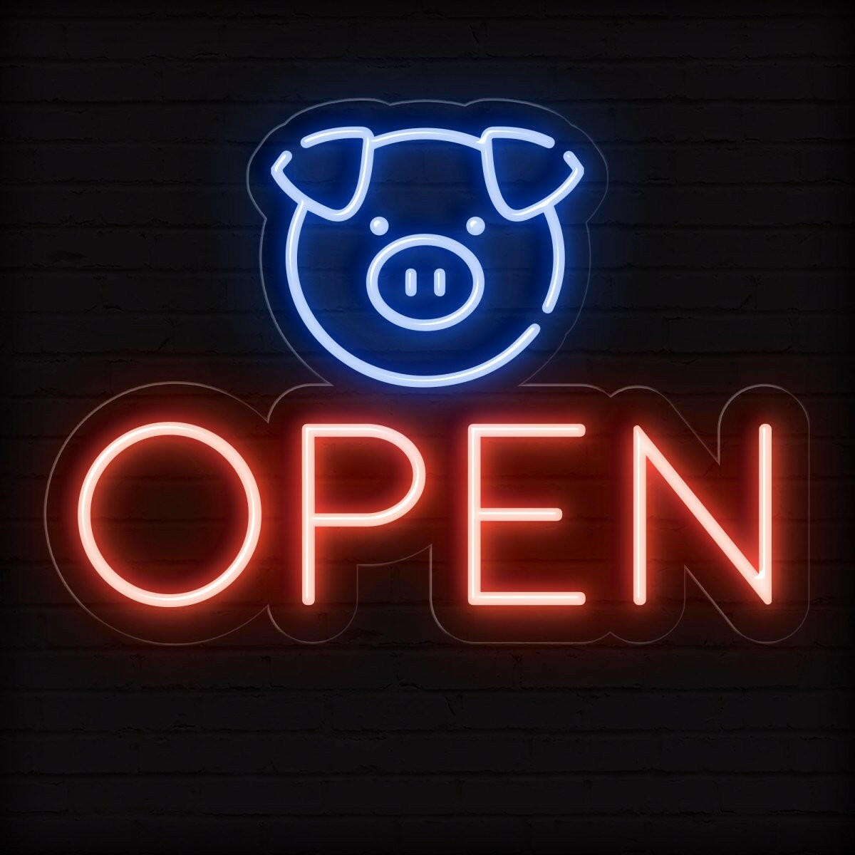 Neon Pig Open Sign Cute LED Light - NeonXpert