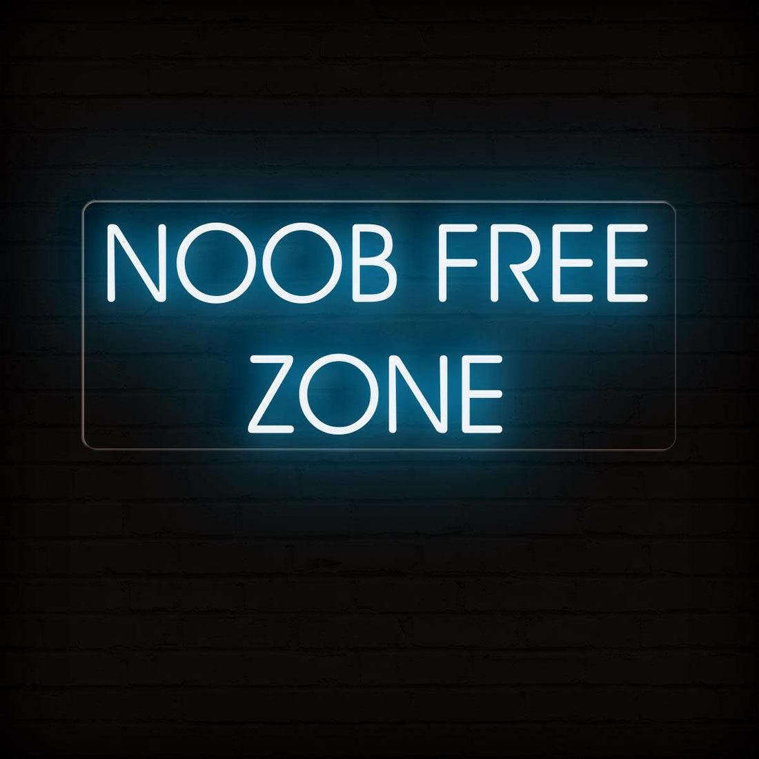 Noob Free Zone Neon Sign | Humorous Game Room Decor - NeonXpert