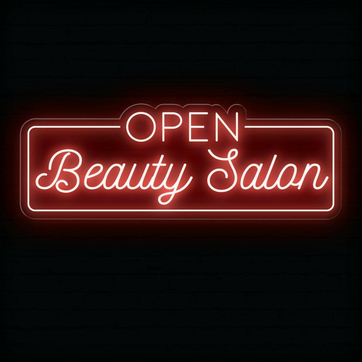 Open Beauty Salon Neon Sign - LED Light for Stylish Business Entrance ...