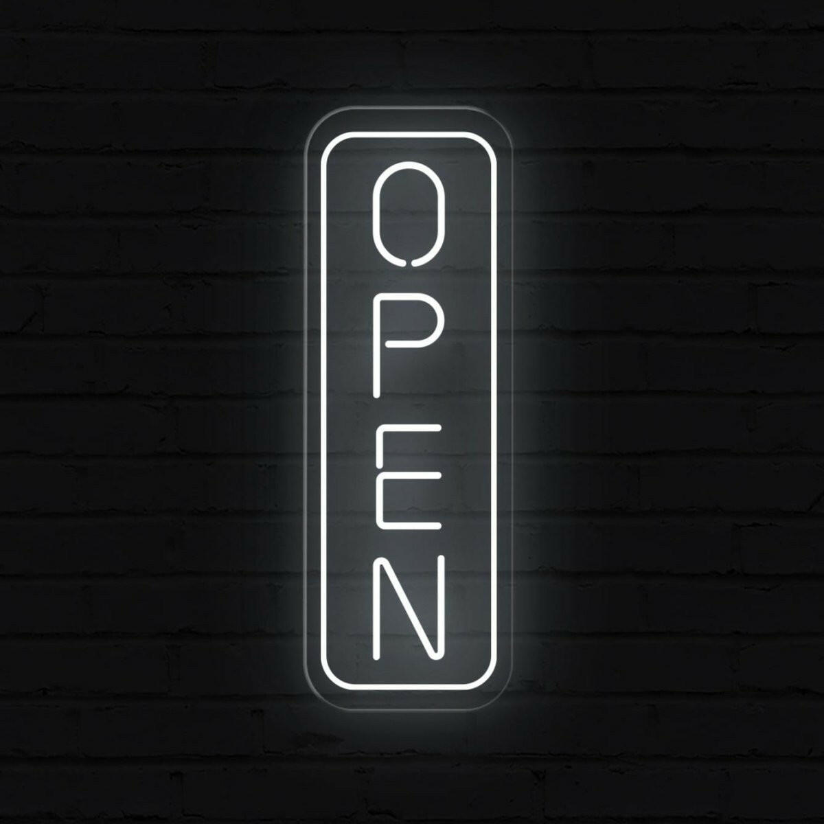 Open Vertical LED Neon Sign | Large Light Up Sign - NeonXpert