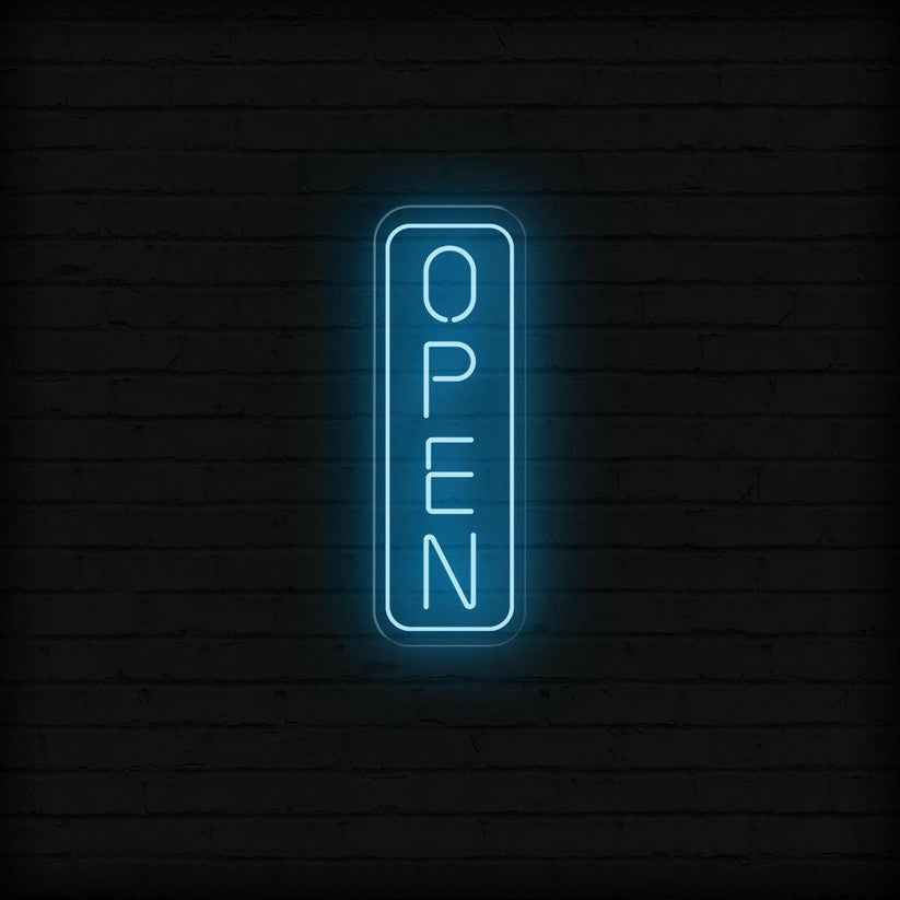Open Vertical LED Neon Sign | Large Light Up Sign - NeonXpert