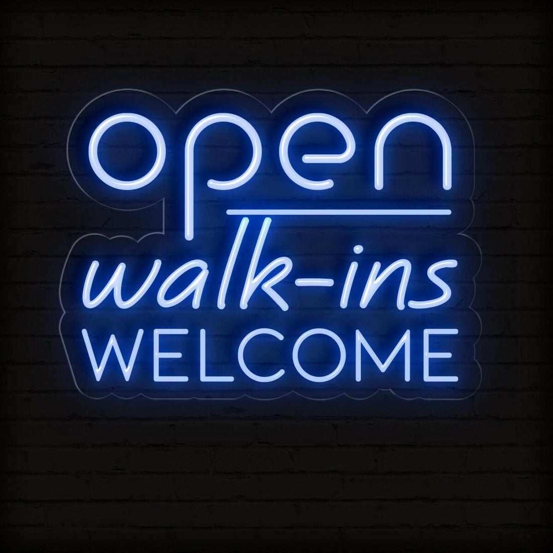 Open Walk-Ins Welcome Neon Sign - Illuminate Your Welcome Message ...