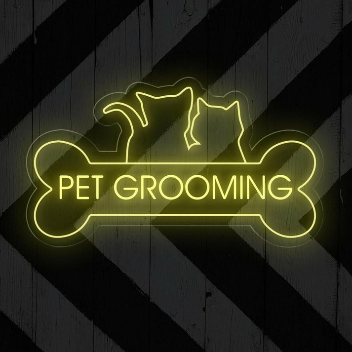 Pet Grooming Open Neon Dog Bone LED Sign | Pet Shop Led Light – NeonXpert