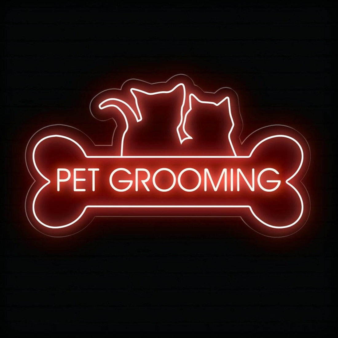Pet Grooming Open Neon Dog Bone LED Sign | Pet Shop Led Light – NeonXpert