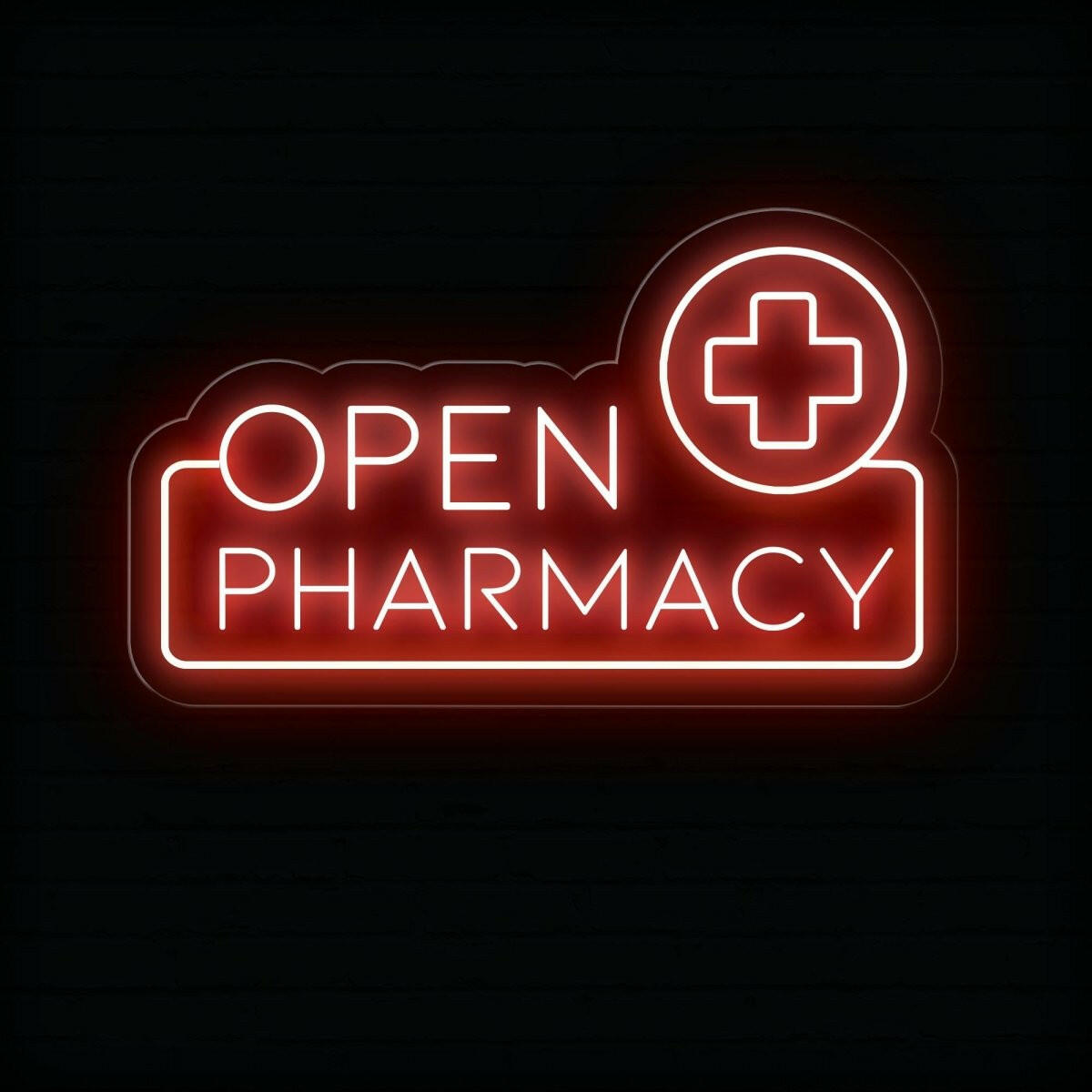 Pharmacy Open LED Neon Sign | Bright Window Business Signage - NeonXpert