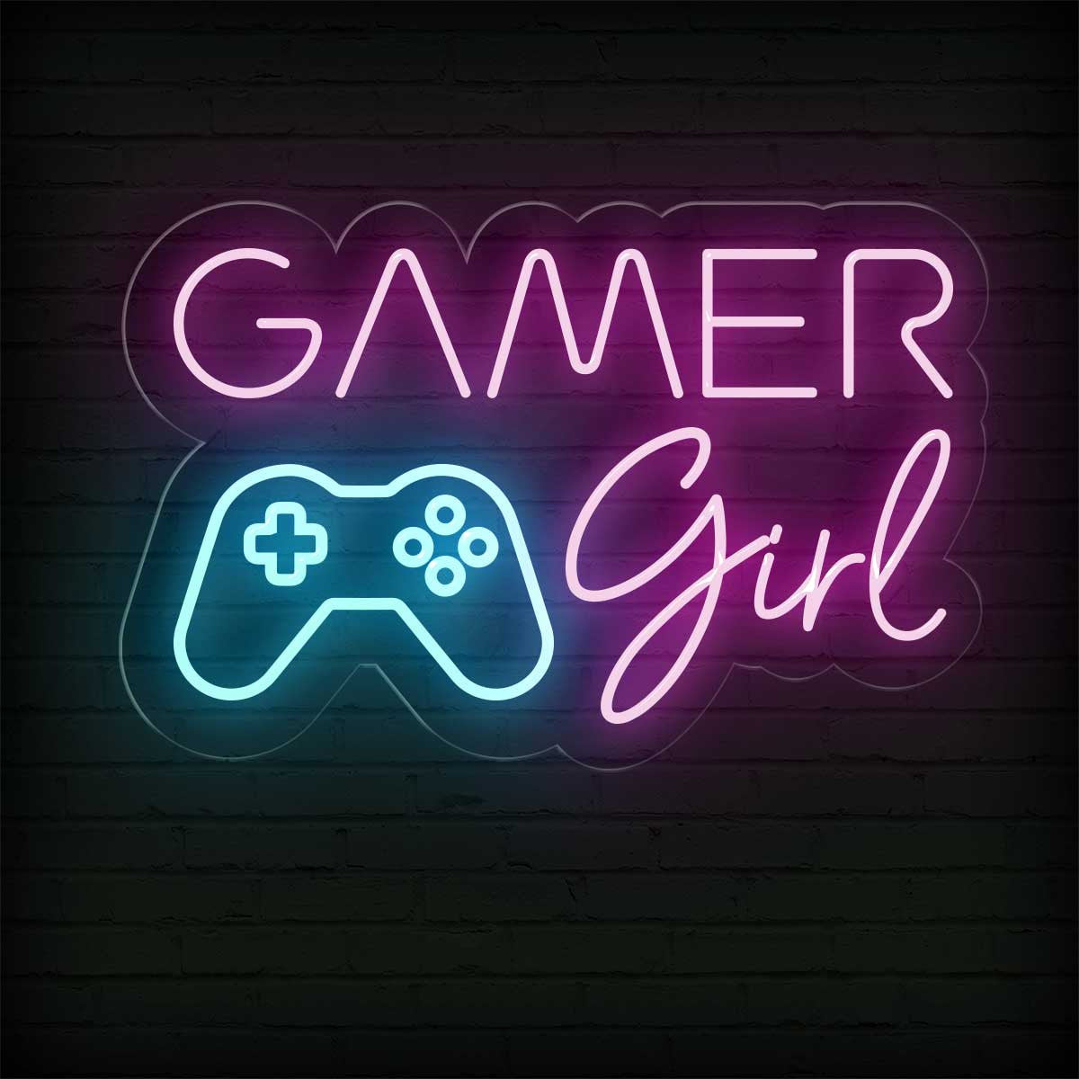 Pink Gamer Girl LED Neon Sign - Light up your Game Room Decor - NeonXpert