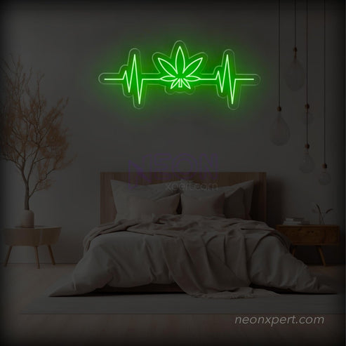 Weed Heartbeat LED Neon Light Sign - NeonXpert