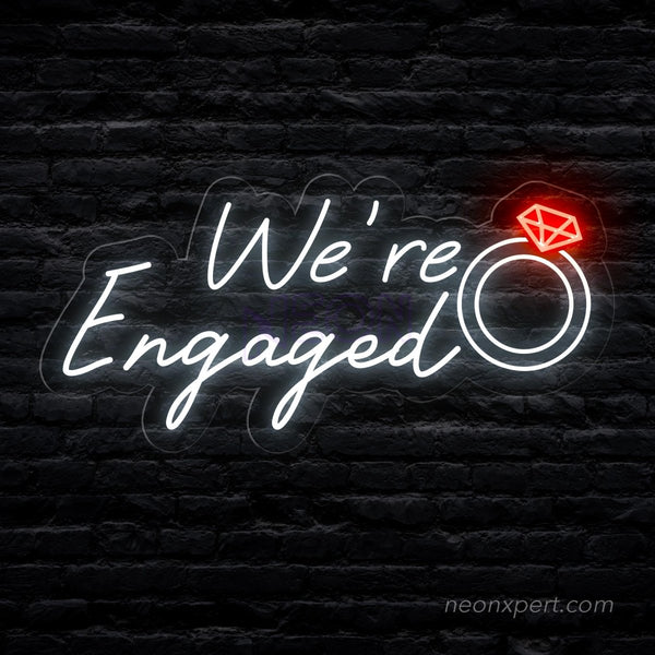 We're Engaged LED Neon Sign Large - Romantic Engagement Celebration ...